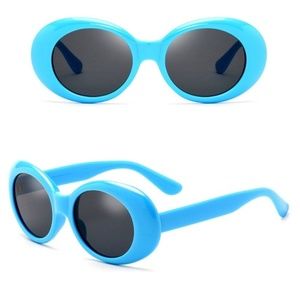 Accessories | Blue Retro Clout Goggles Sunglasses Rapper Oval | Poshmark